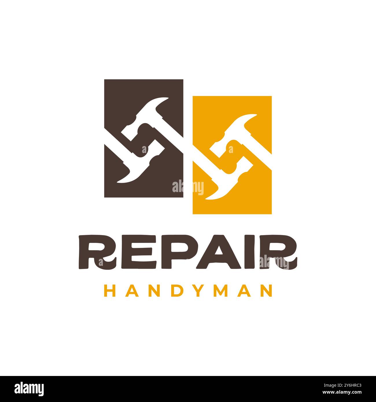 hammer repair services handyman colorful modern flat logo design vector ...