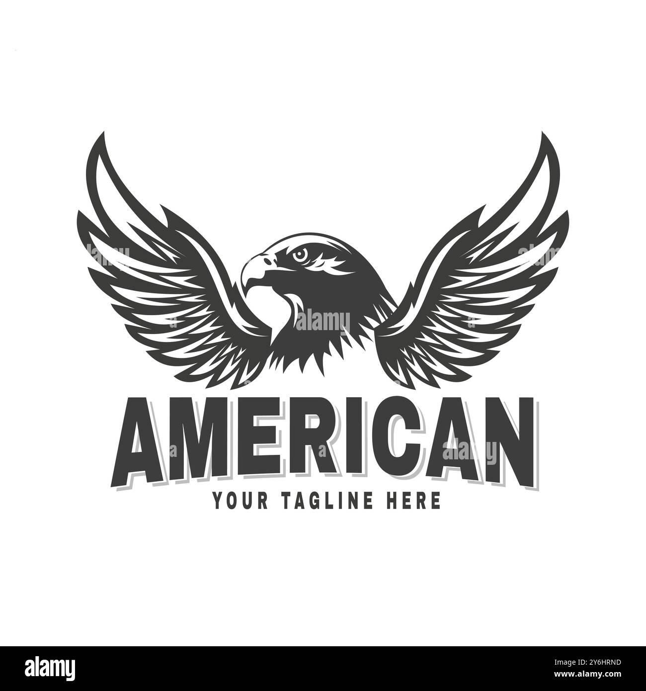 American Eagle Design with Wide Open Wings with Patriotism Strength ...