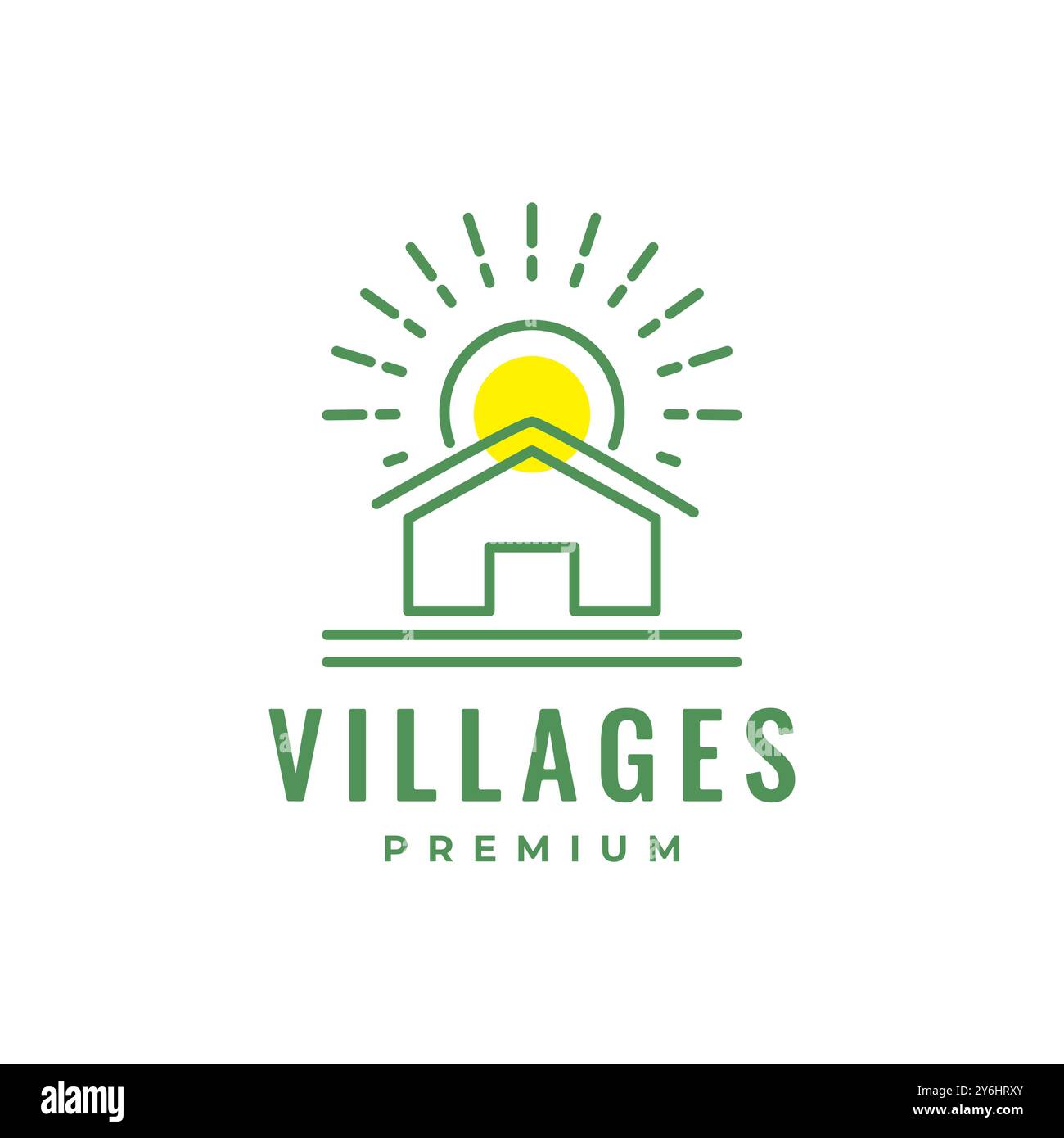 Scenic rural landscape village logo Stock Vector Images - Alamy