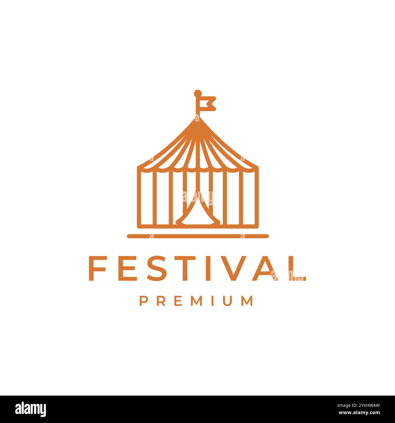 festival tent circus show line logo design vector Stock Vector Image ...