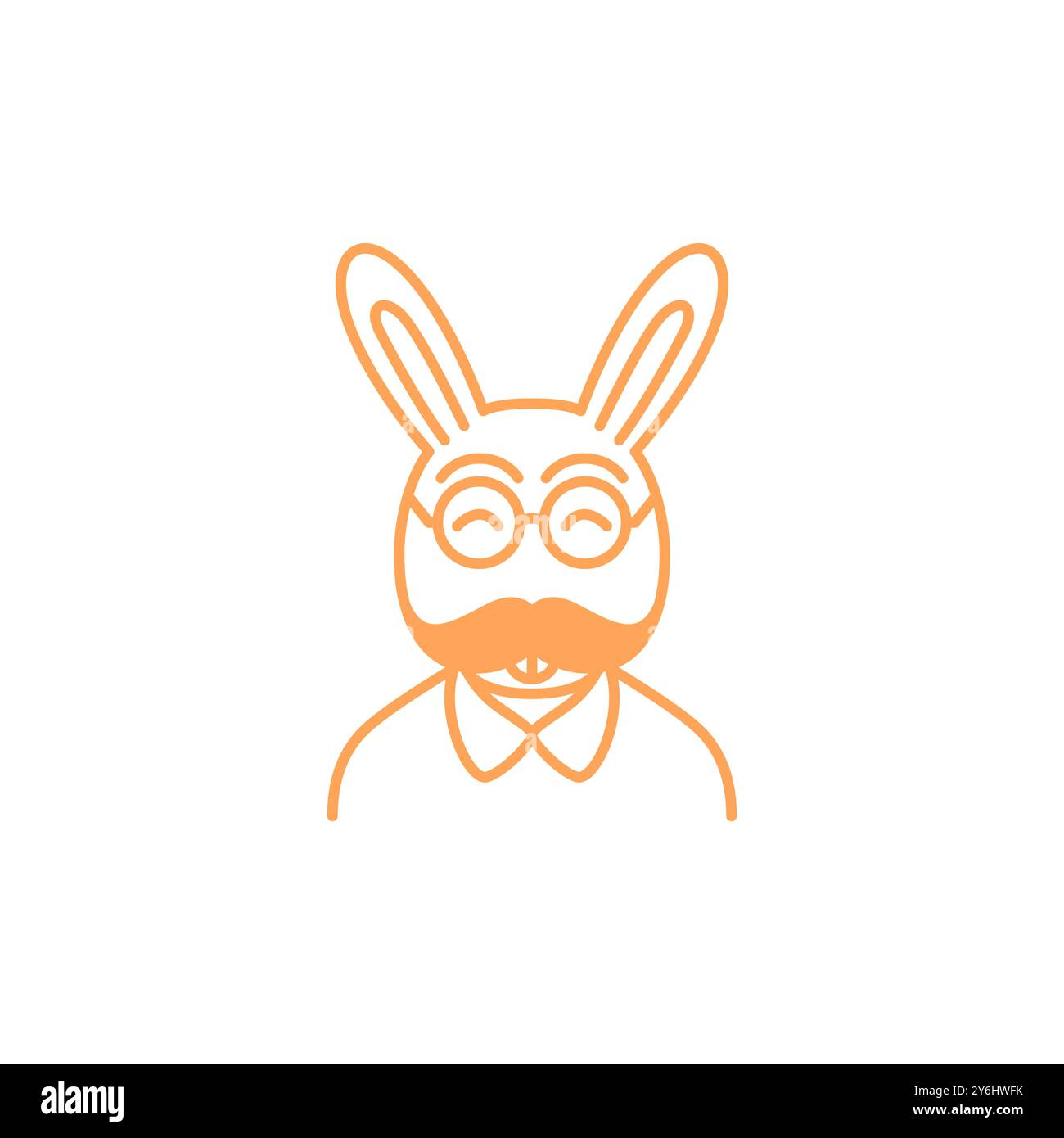 rabbit face cute animal line logo design vector Stock Vector Image ...