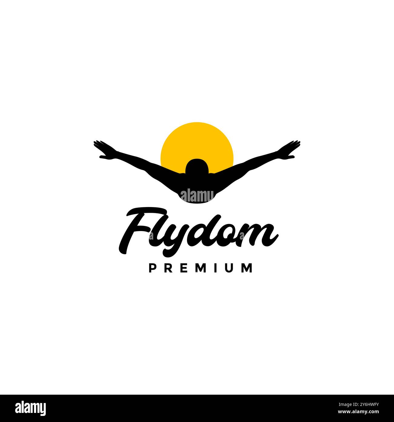 swimming flying extreme sport modern logo design vector Stock Vector ...