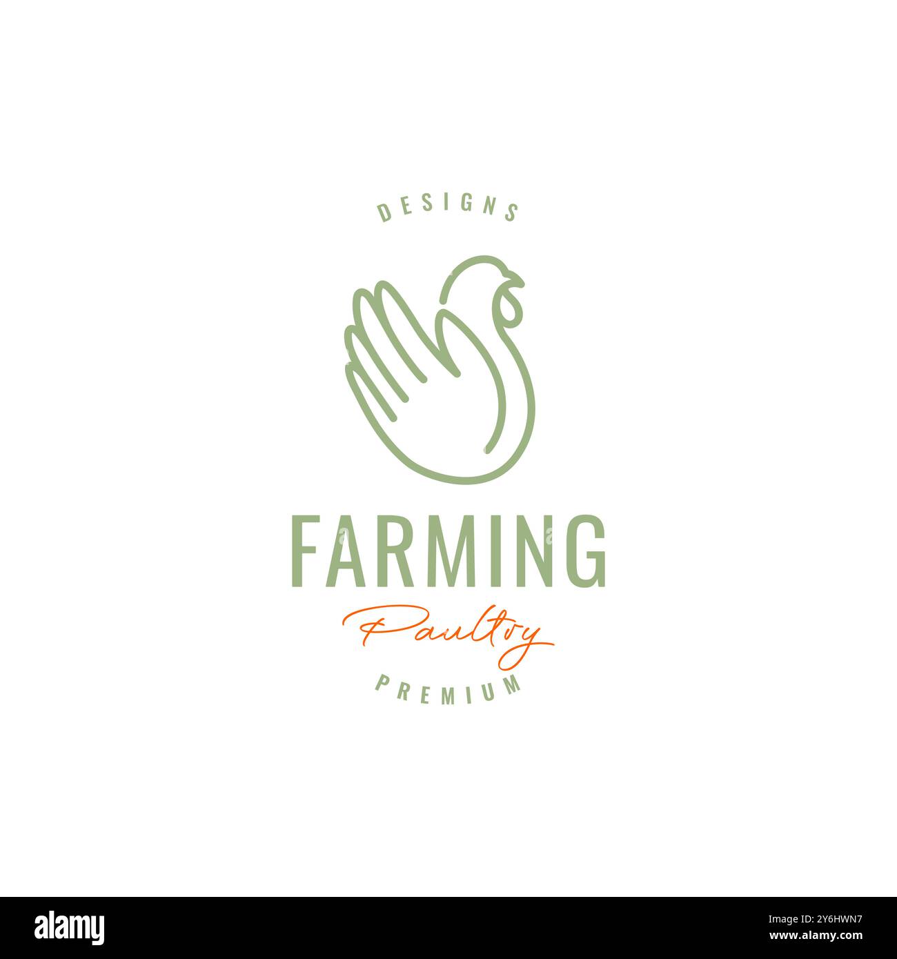 hen farming hen house line color hipster logo design vector Stock ...