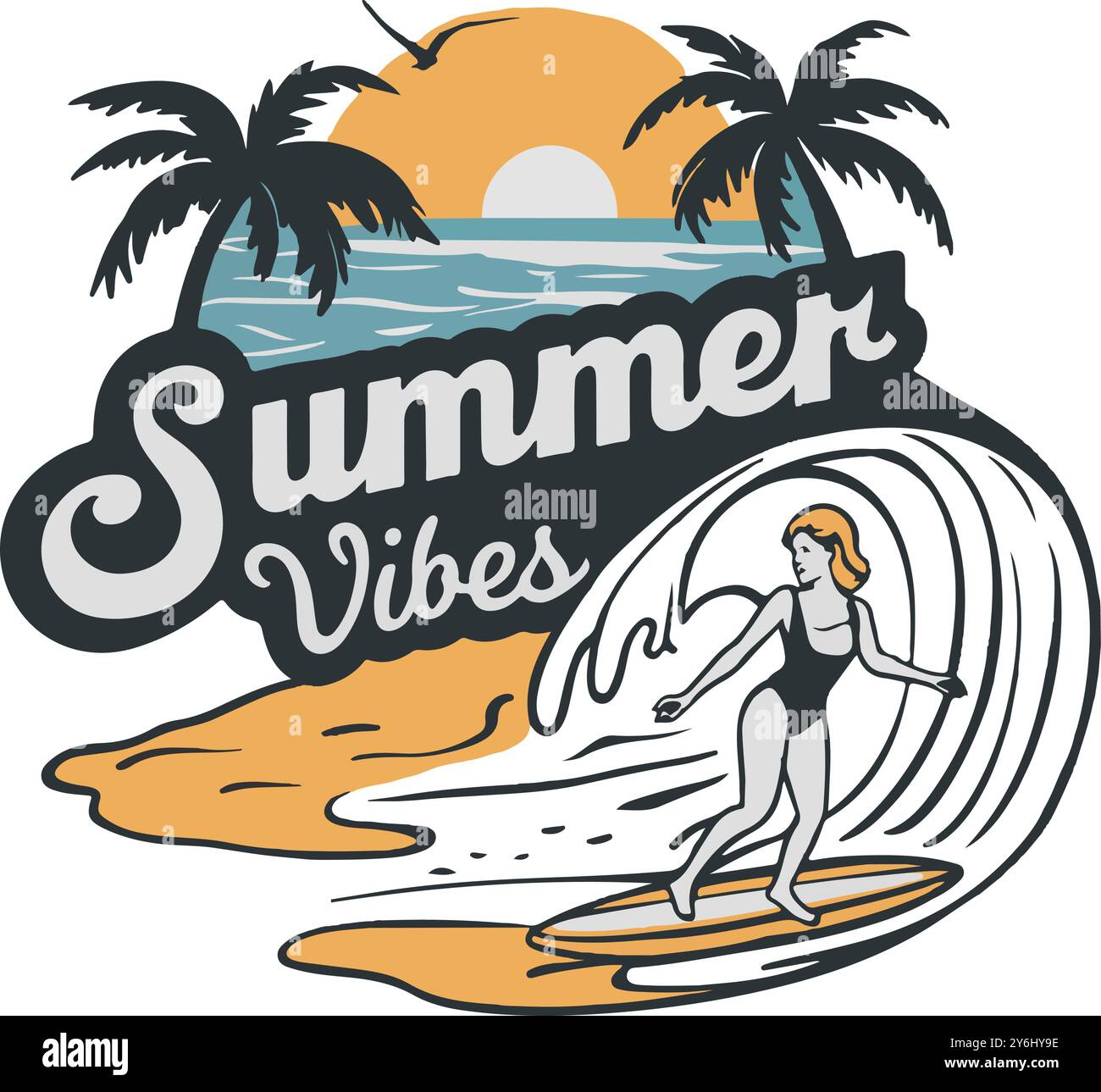 Vector art for beach lovers hi-res stock photography and images - Alamy