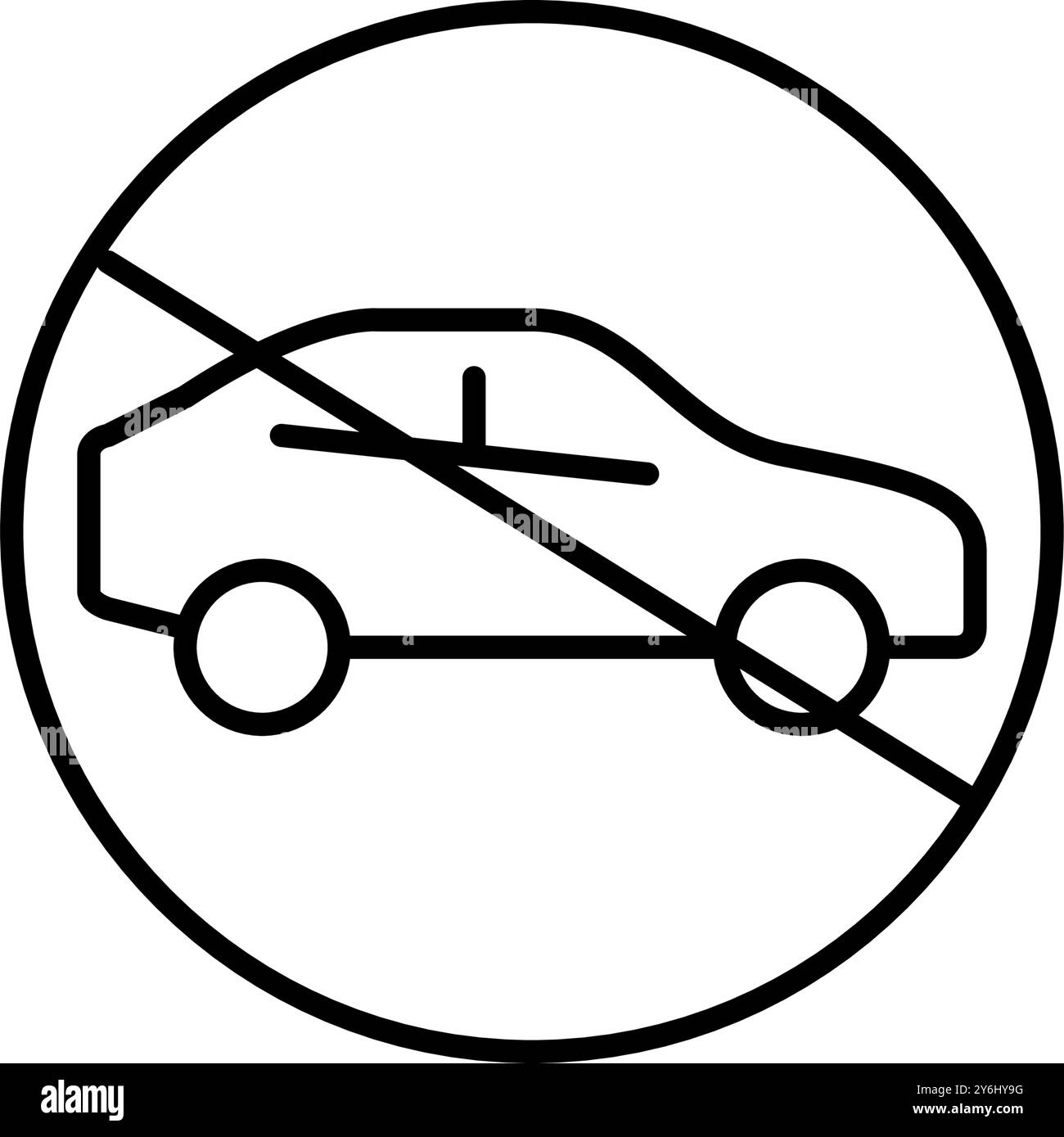 No car zone sign, vehicle entry prohibited. Pixel perfect, editable ...