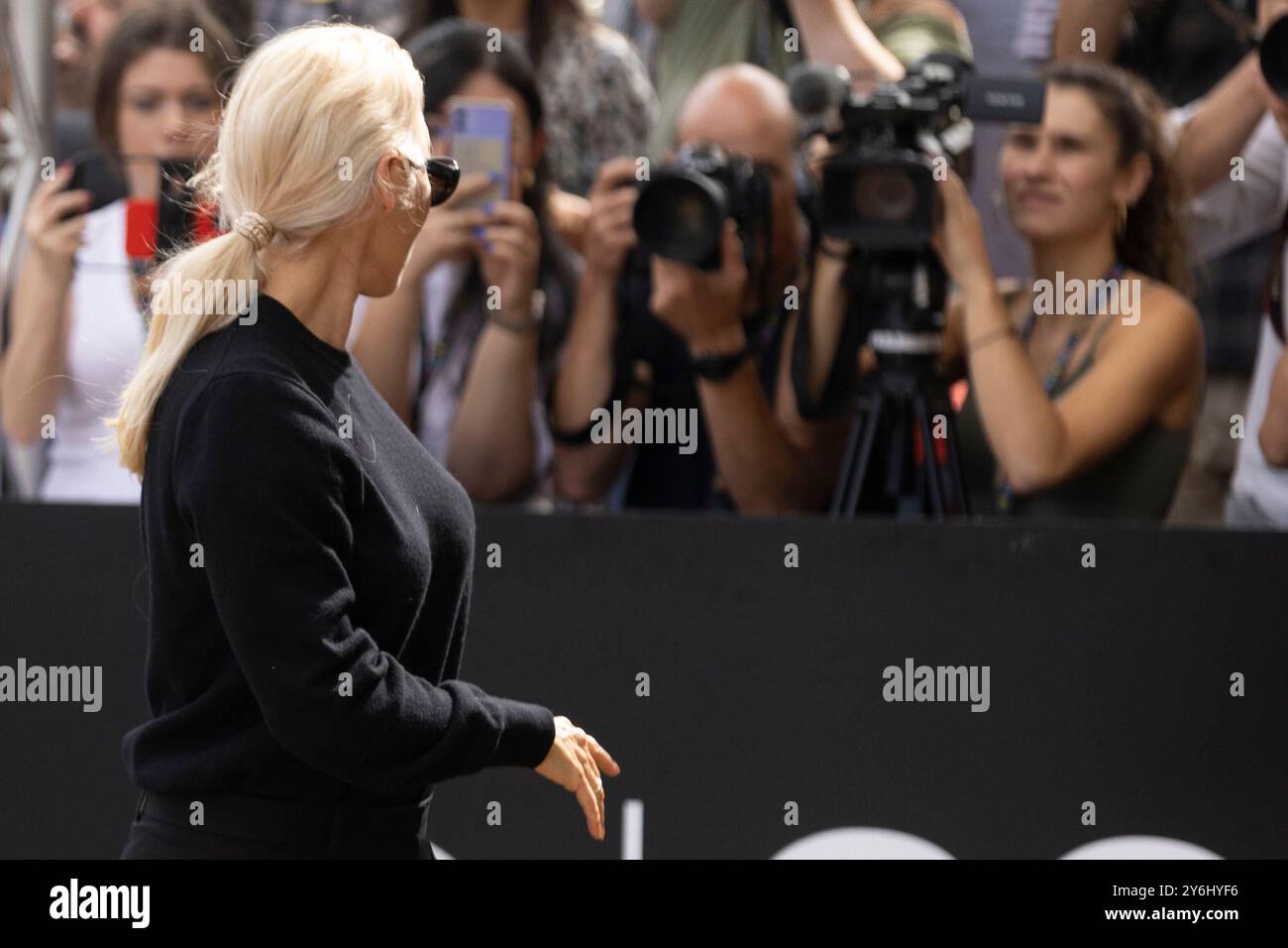 Pamela Anderson arrives at Maria Cristina Hotel during 72st San ...