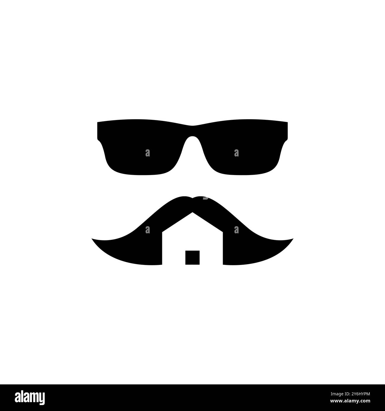 mustache house mustache hairstyle modern logo design vector Stock ...