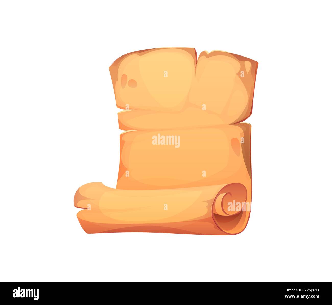 Cartoon pirate vintage paper scroll, old treasure map parchment ...