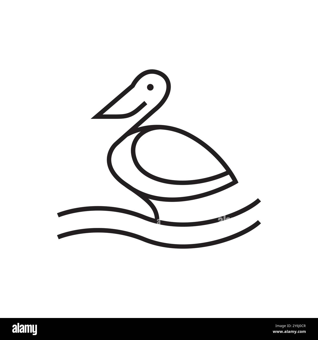 pelican bird line art simple logo design vector Stock Vector Image & Art - Alamy