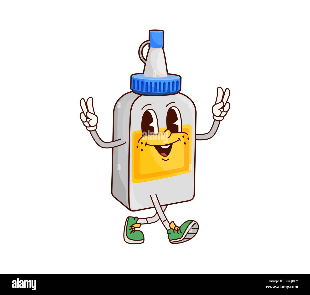 School glue groovy character. Isolated cartoon vector cute and cheerful ...