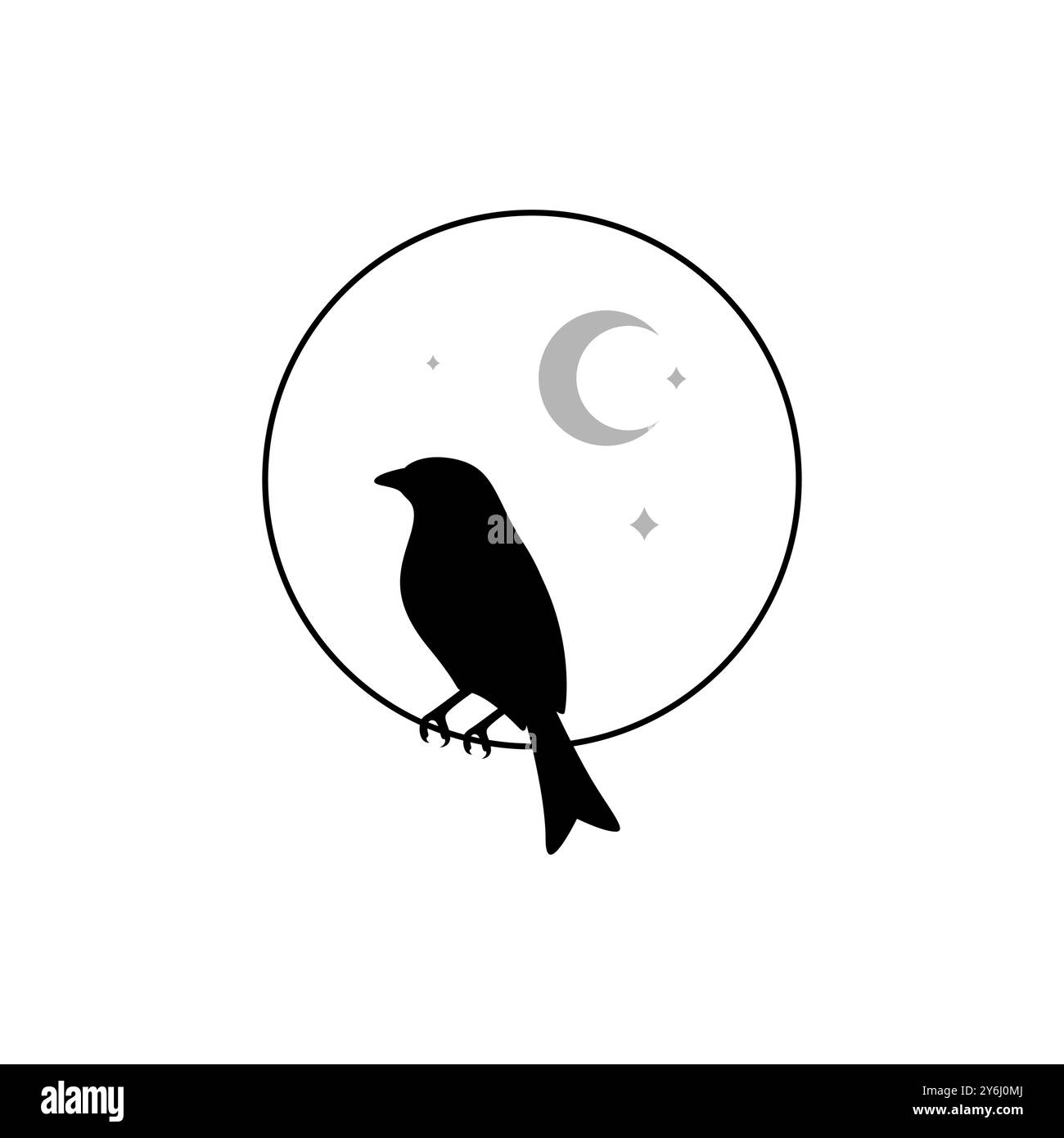 Raven shadow vector icon hi-res stock photography and images - Alamy
