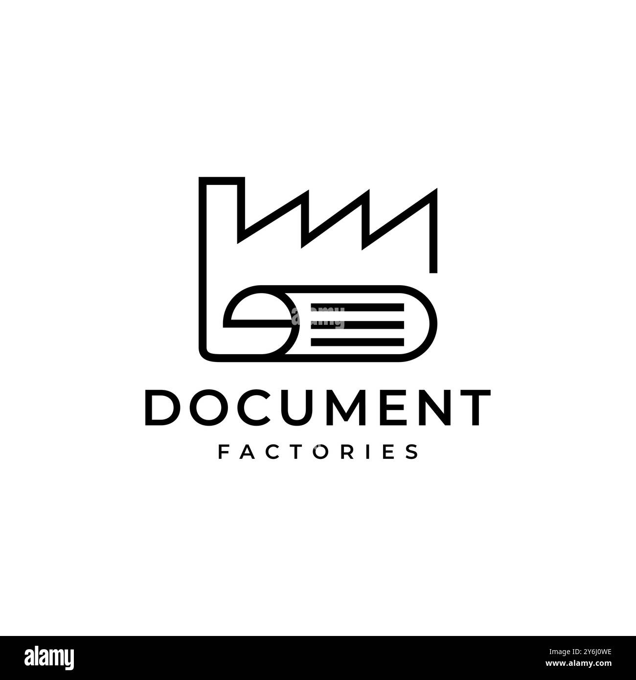 company document agreement line logo design vector Stock Vector Image ...
