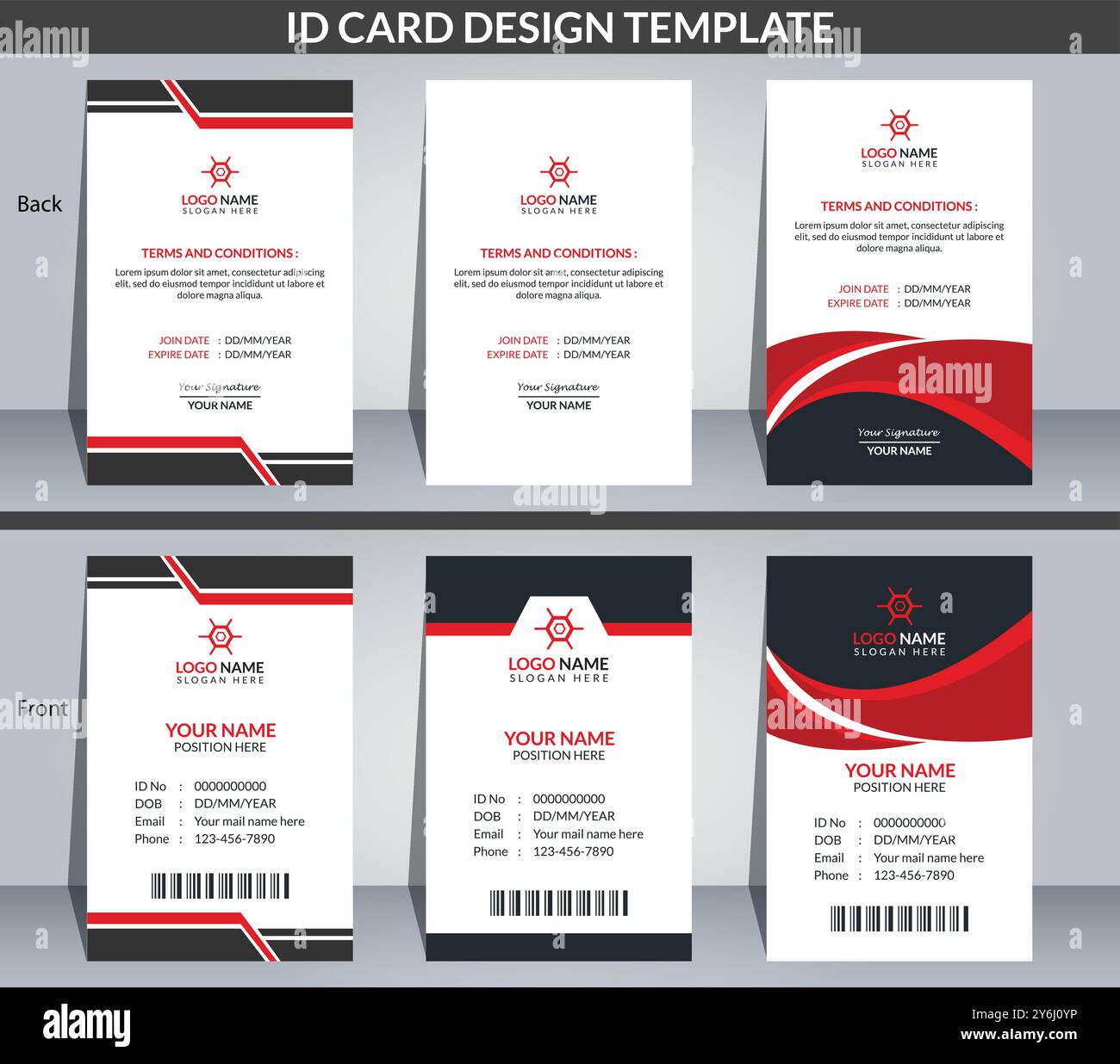 Corporate ID Card Design Template Stock Vector Image & Art - Alamy