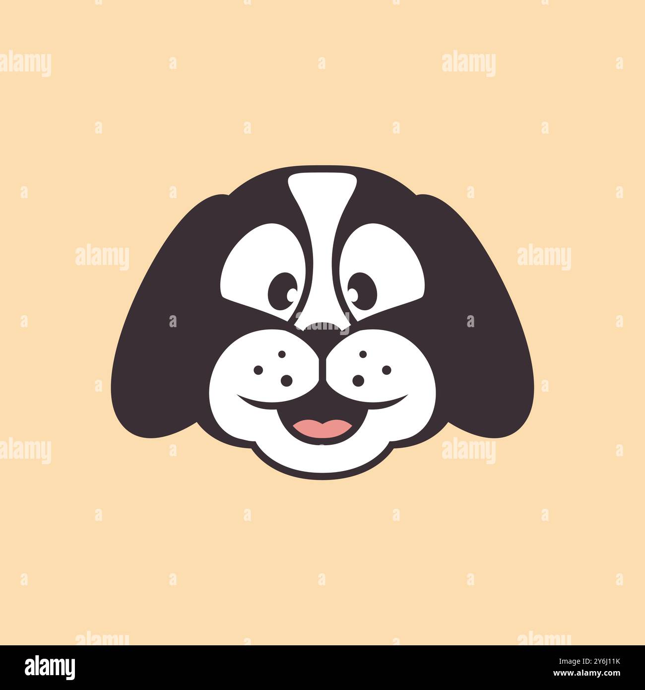 dog face cartoon adorable logo design vector Stock Vector Image & Art ...