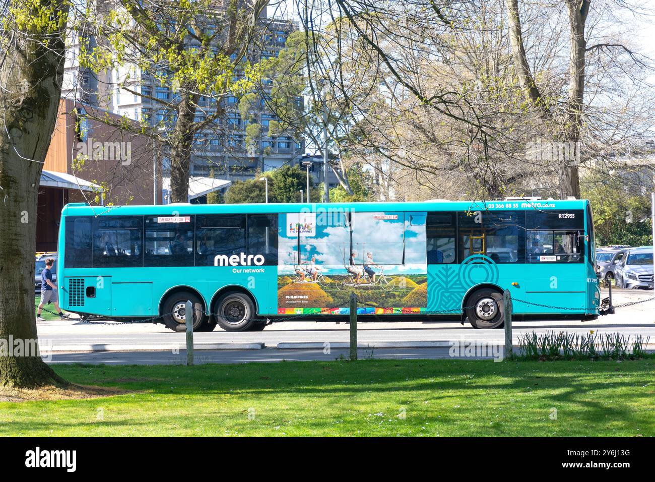 Metro bus at stop outside canterbury university public transport hi-res stock photography and ...