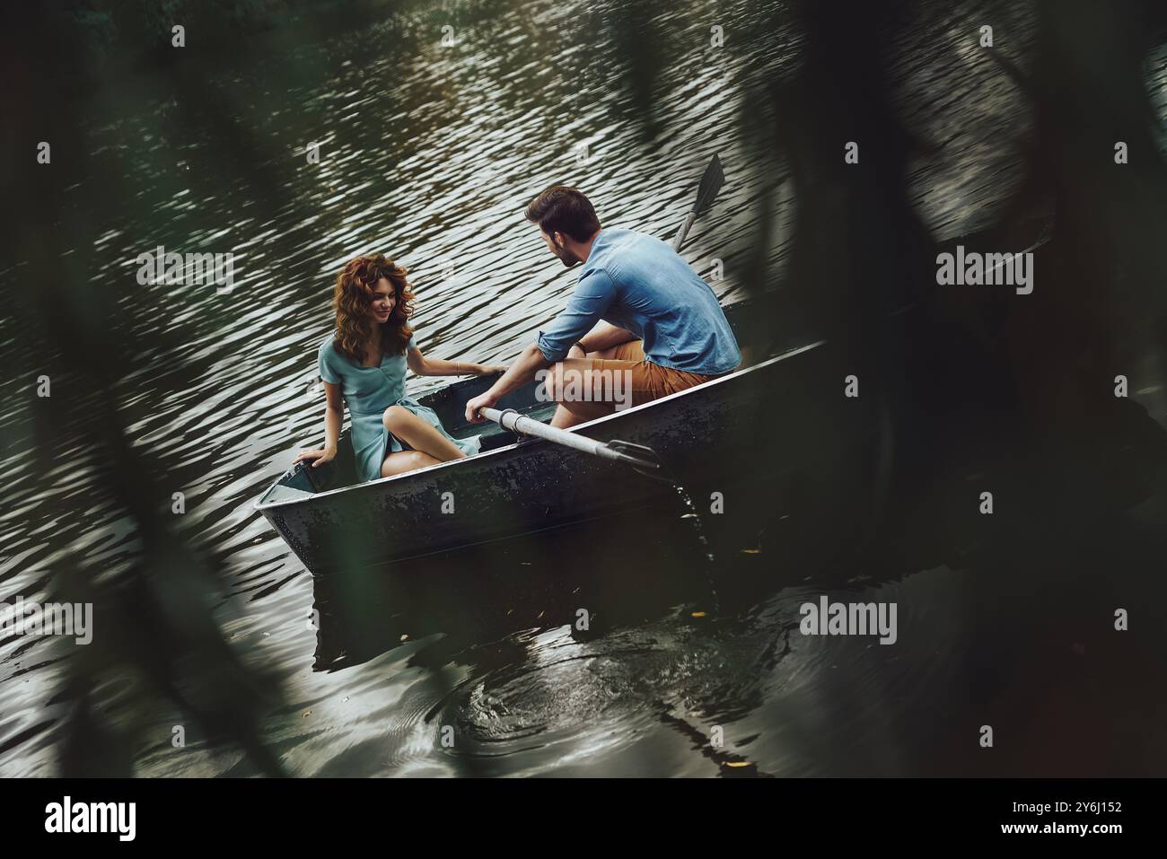 In the perfect place. Beautiful young couple enjoying romantic date ...