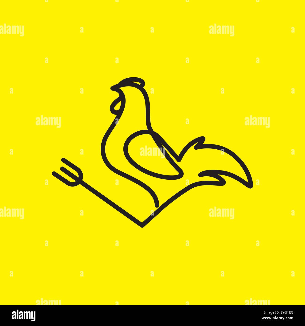 rooster livestock concept line logo design vector Stock Vector Image ...