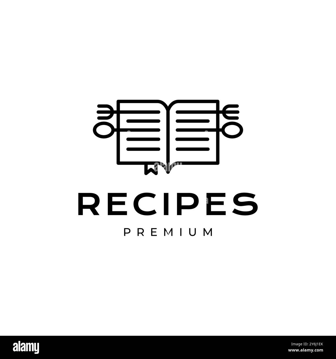 cooking book line minimalist logo design vector Stock Vector Image ...