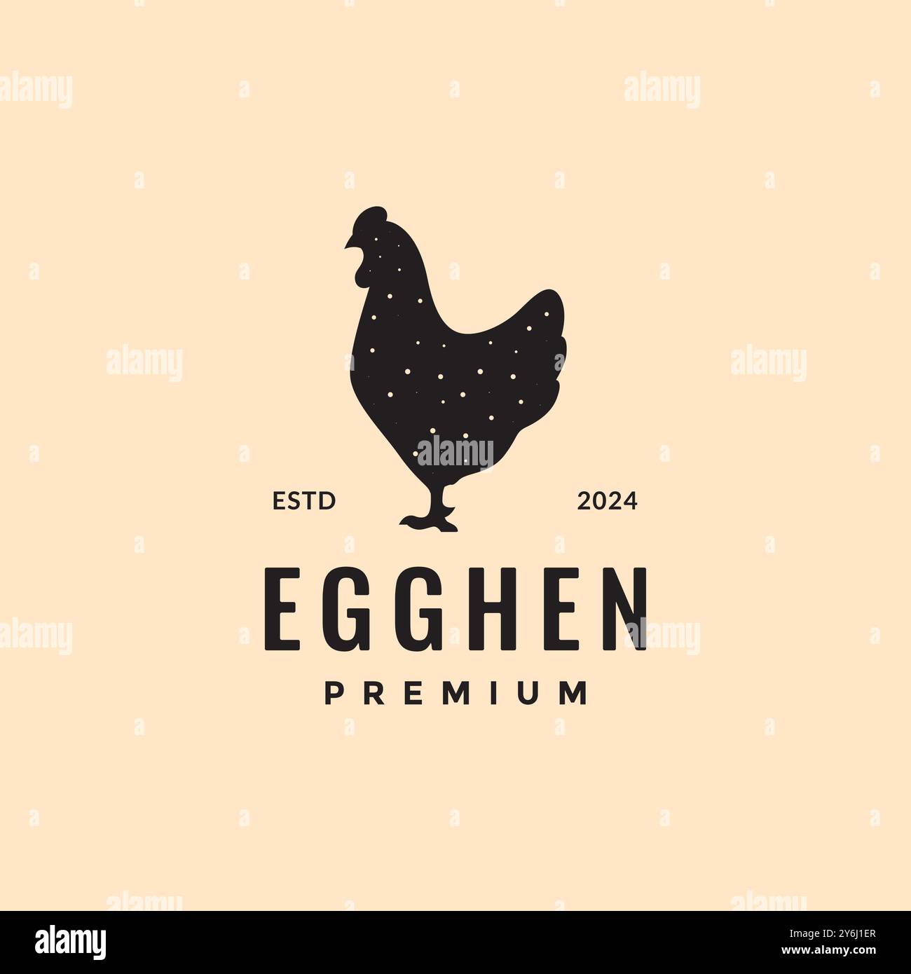cute hen animal livestock flat logo design vector Stock Vector Image ...