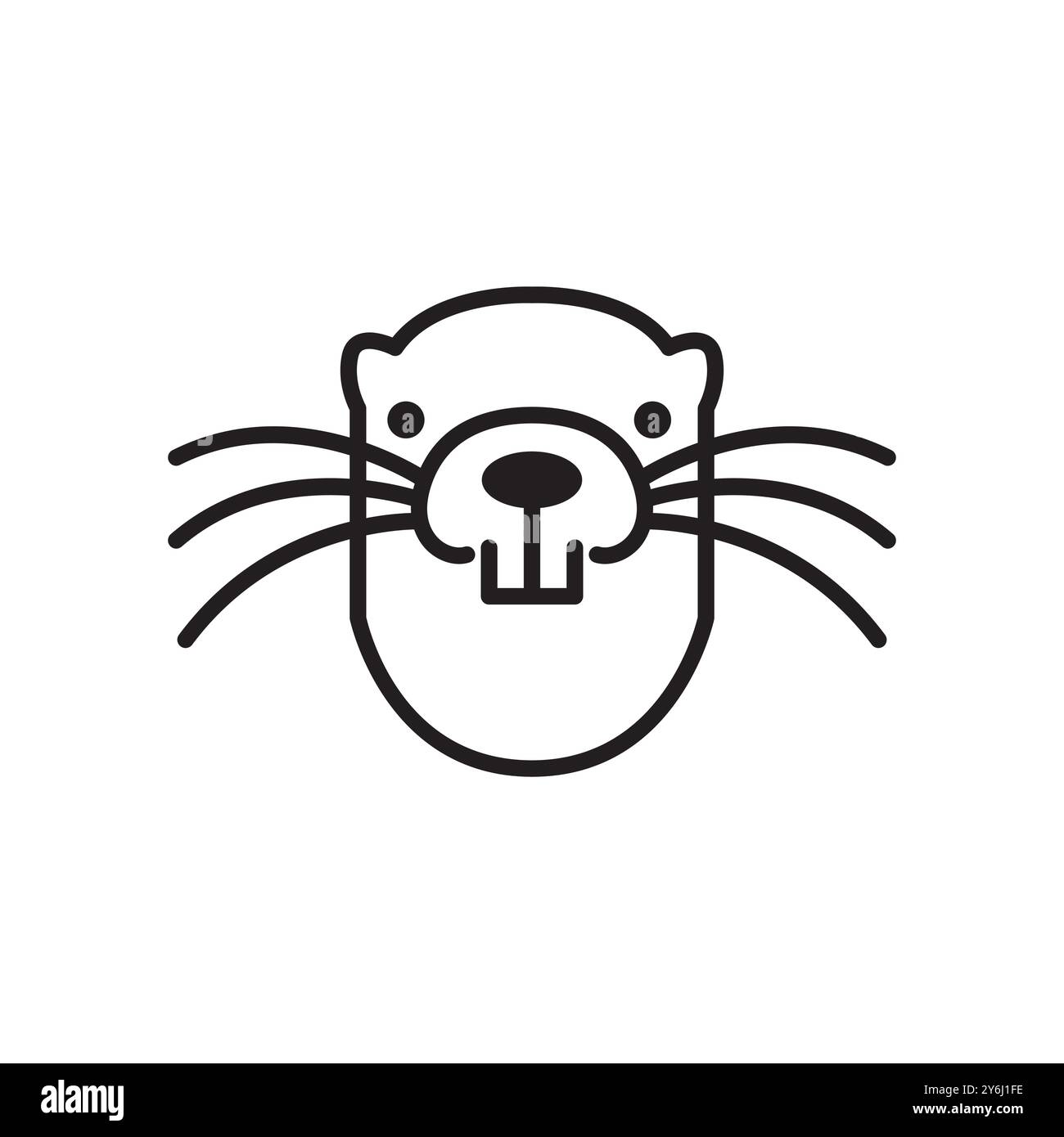 cute face sea lions adorable line logo design vector Stock Vector Image ...