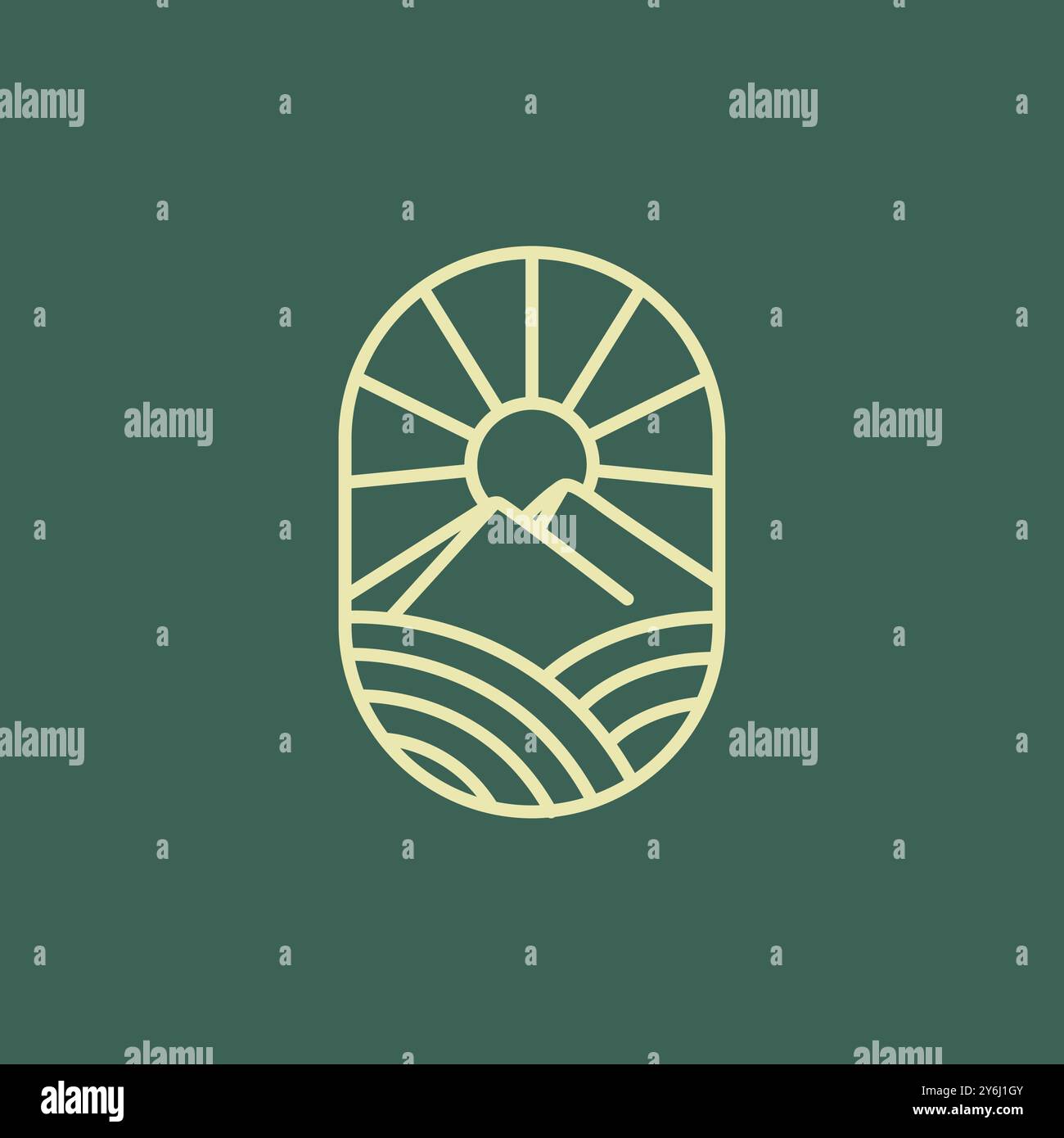 agricultural fields line logo design vector Stock Vector Image & Art ...