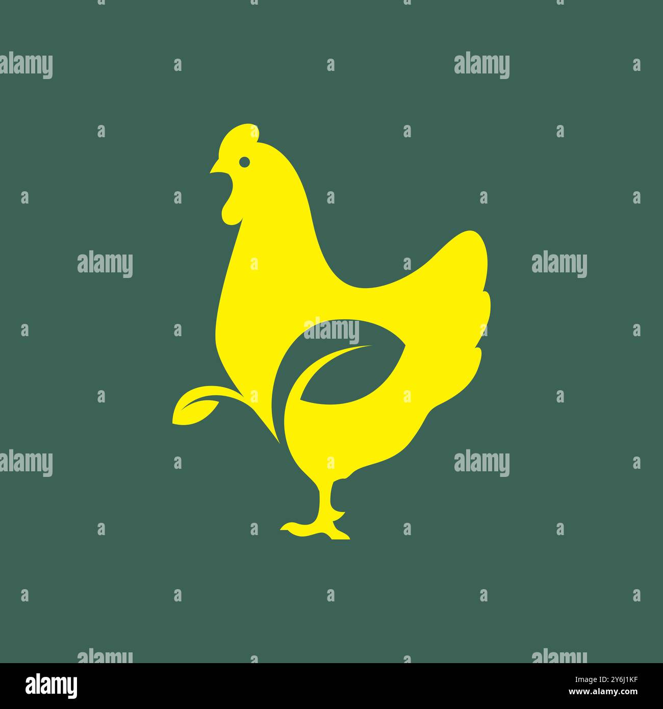 cute hen animal livestock flat logo design vector Stock Vector Image ...
