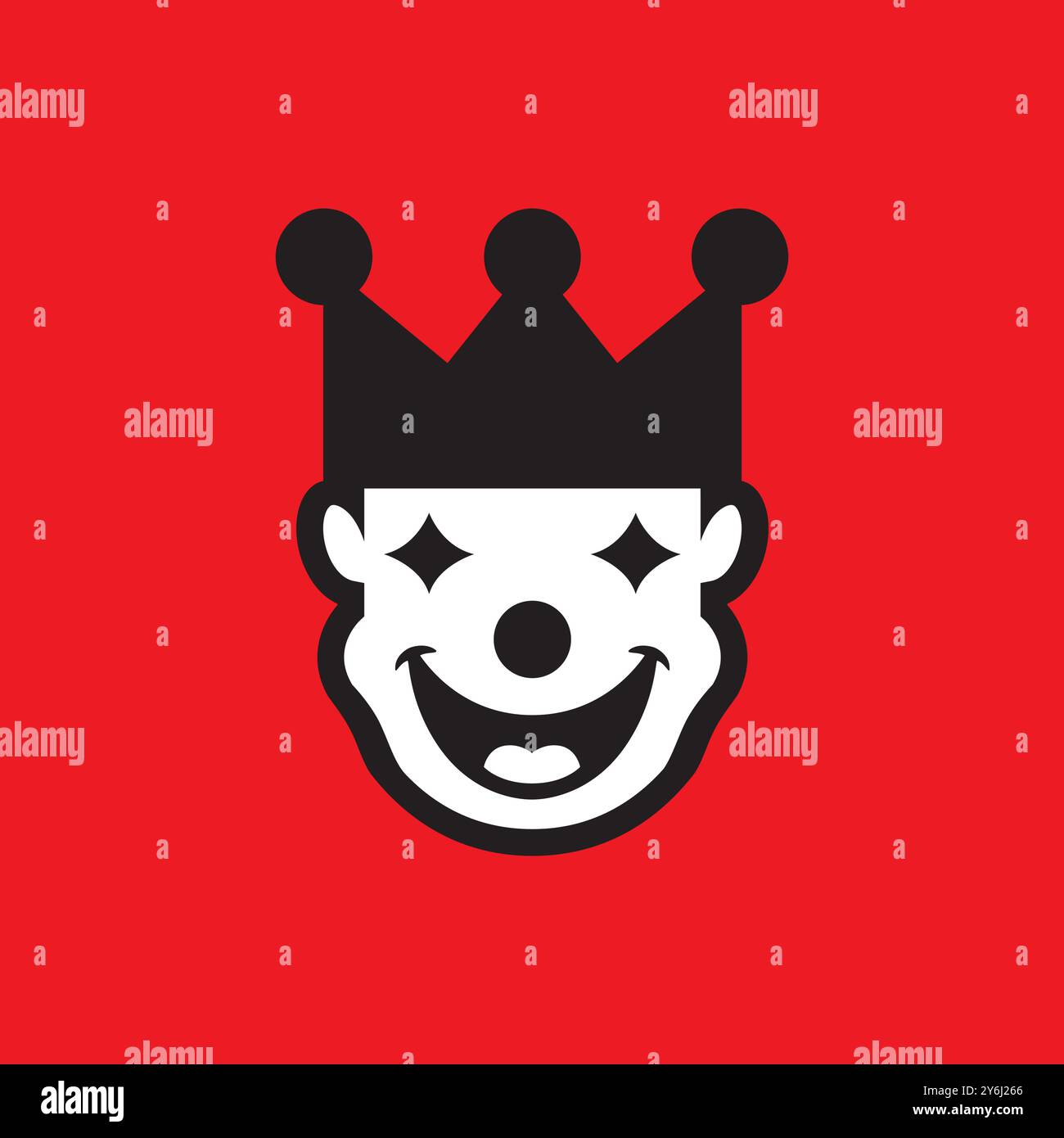 happy clown man clown head flat logo design vector Stock Vector Image ...