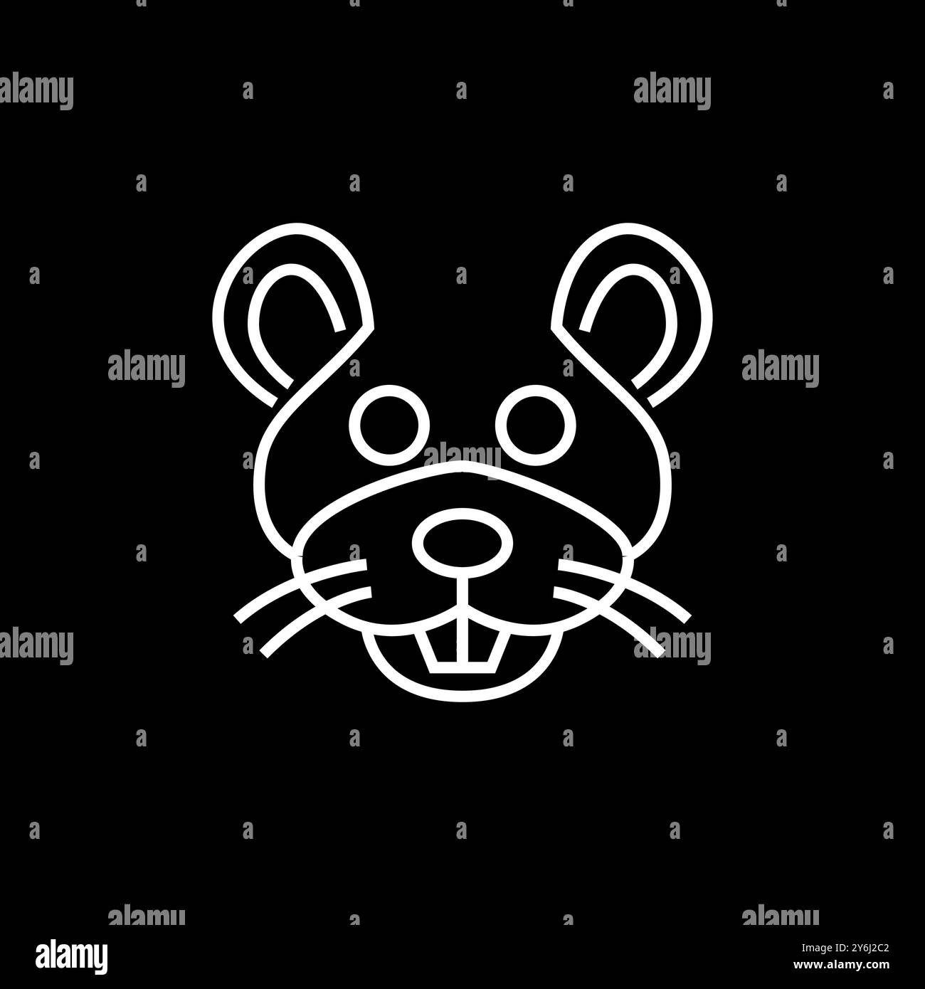 cute mouse head line minimalist logo design vector Stock Vector Image ...