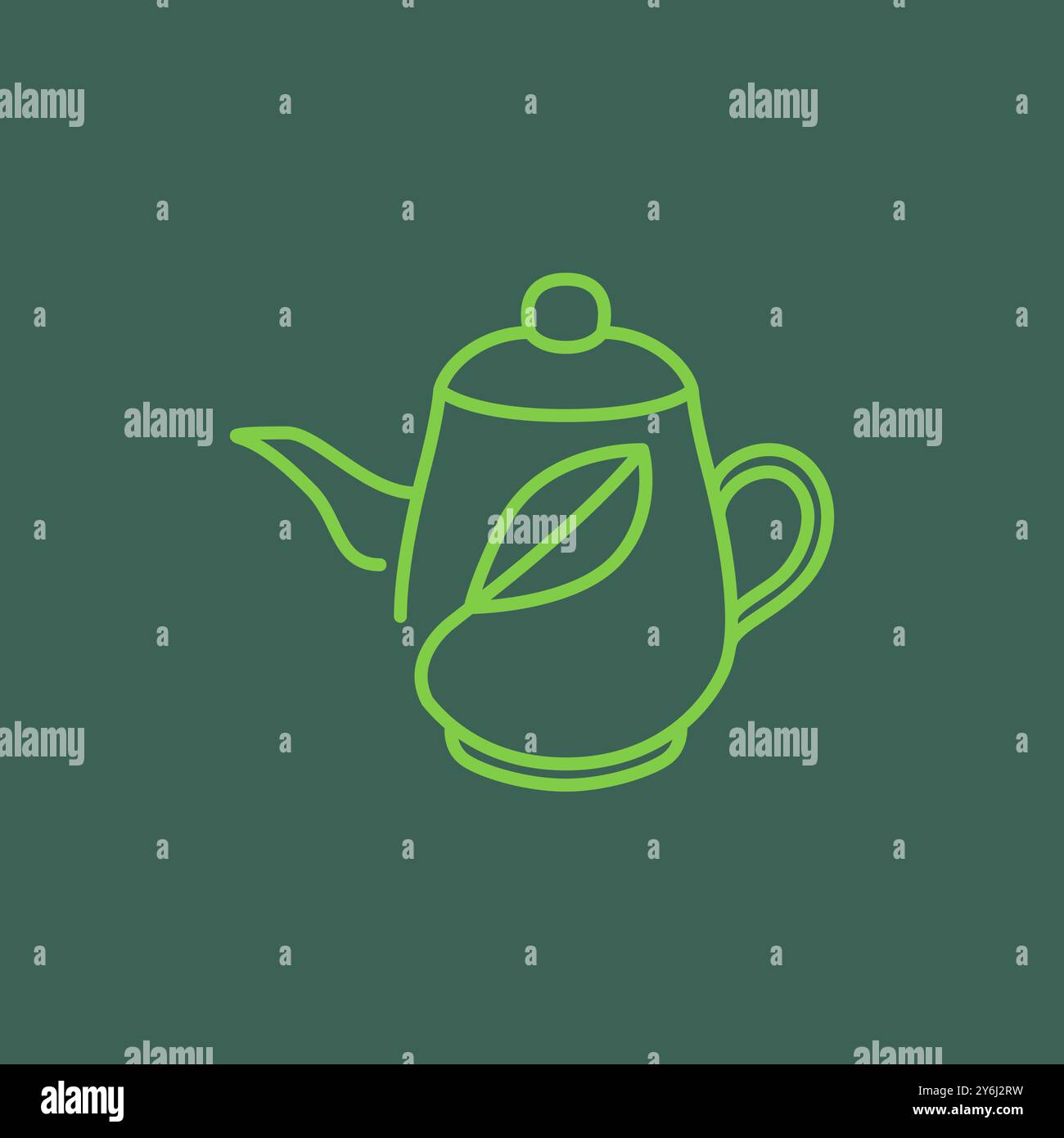 minimalist teapot green concept logo design vector Stock Vector Image ...