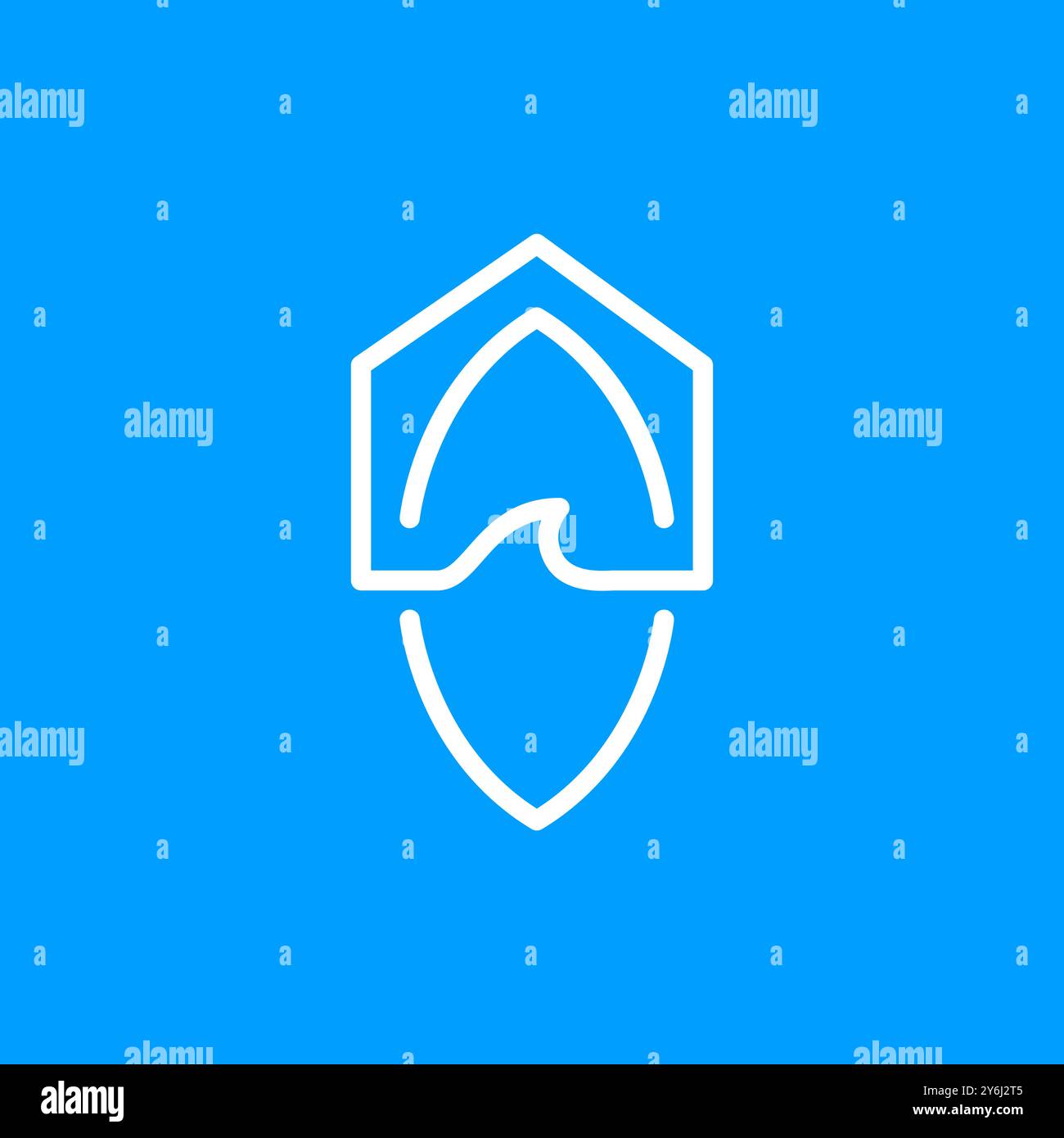 surfing house ocean sport minimalist logo design vector Stock Vector ...