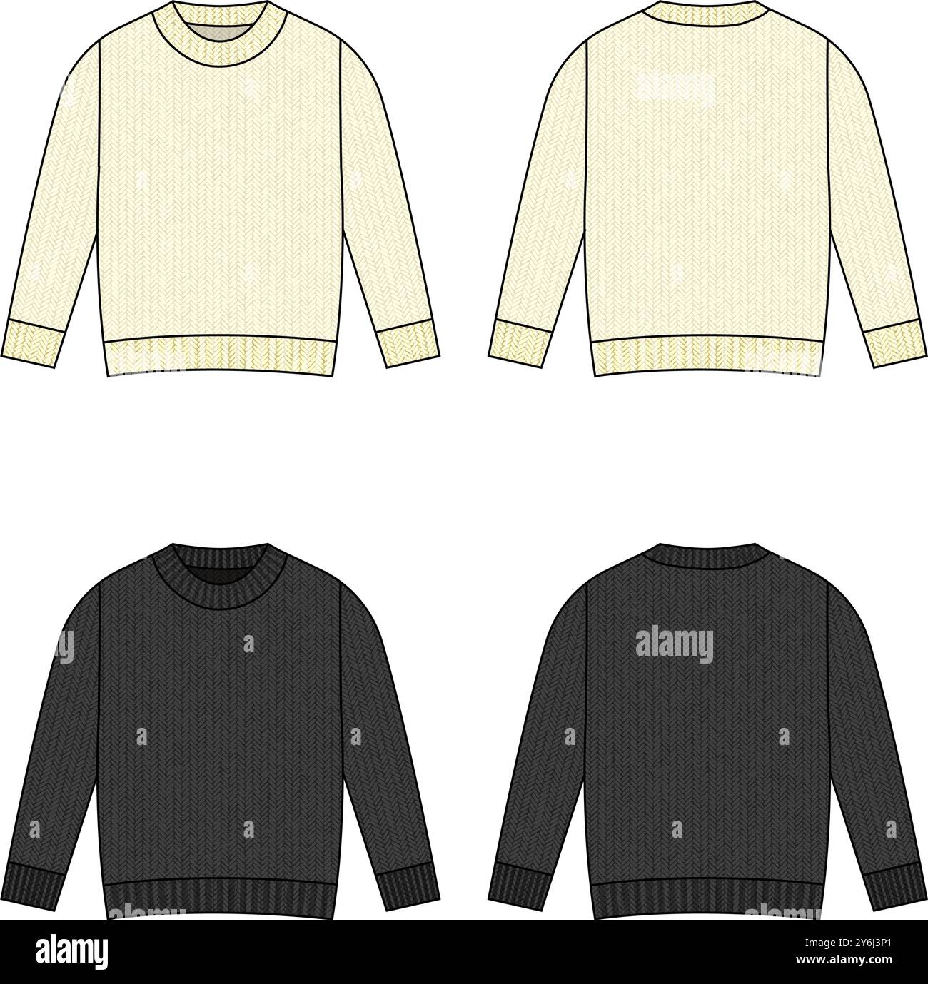 Knit sweater vector template illustration set Stock Vector Image & Art ...