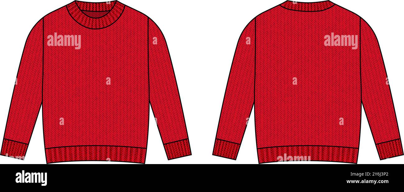 Knit sweater vector template illustration Stock Vector Image & Art - Alamy