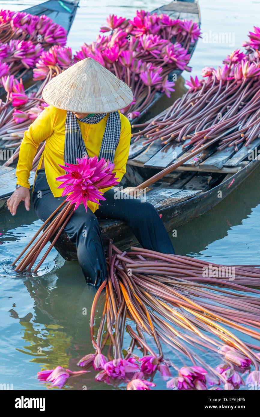 view of rural women in Moc Hoa district, Long An province, Mekong Delta ...