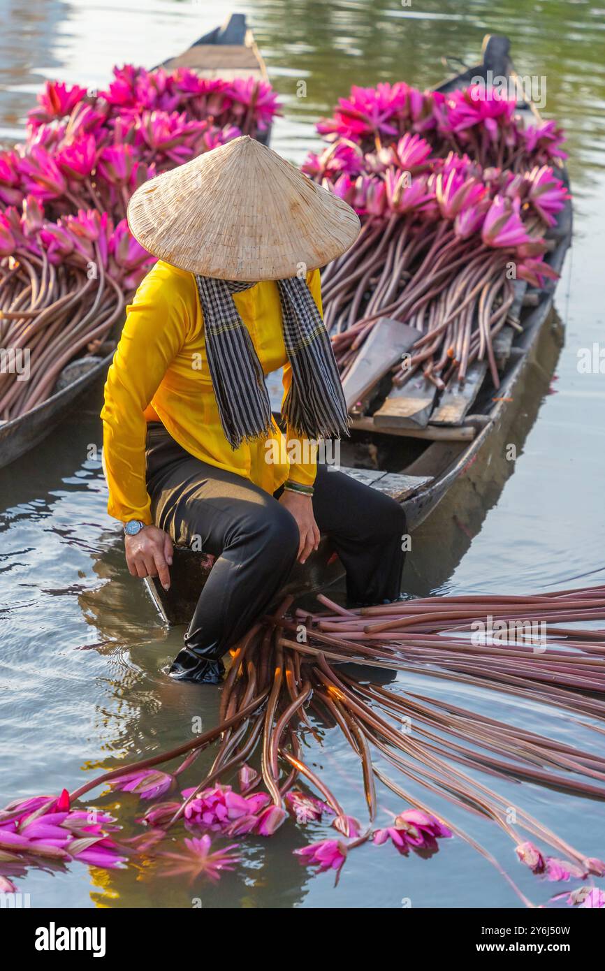 view of rural women in Moc Hoa district, Long An province, Mekong Delta ...