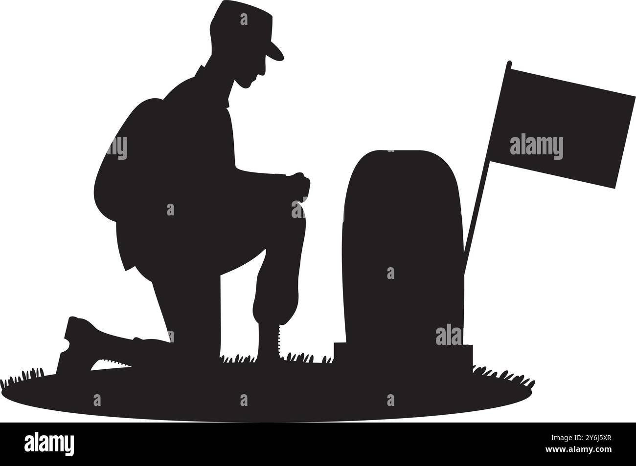 Soldier Kneeling Drawing Realistic