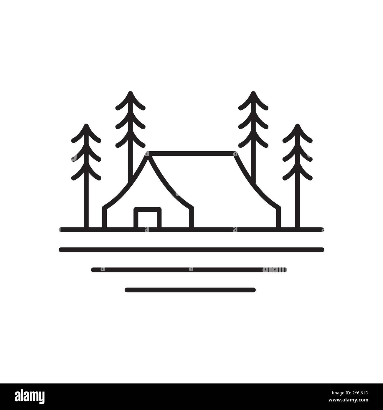 Simple mountains stars line art hi-res stock photography and images - Alamy