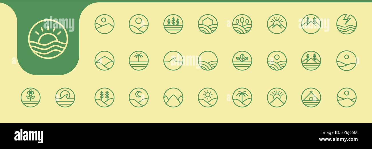 nature outdoor icon set design vector Stock Vector Image & Art - Alamy