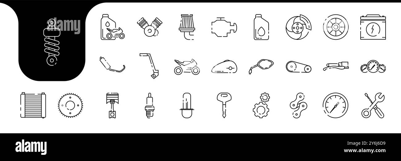 motorcycle line minimal icon set logo design vector Stock Vector Image ...