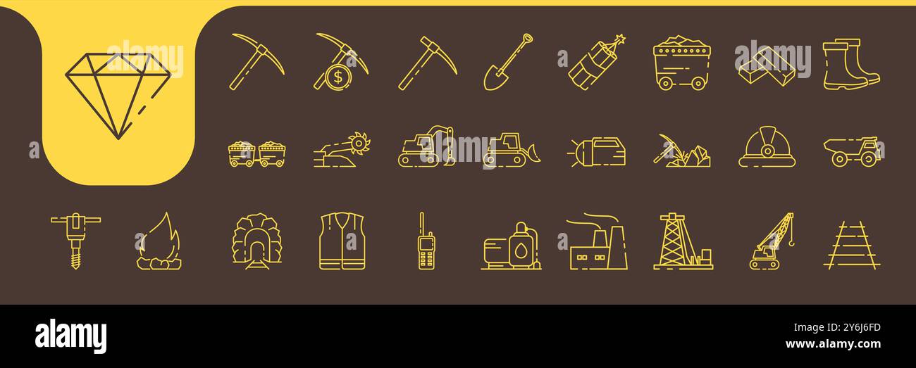 mining equipment line simple icon design vector Stock Vector Image ...