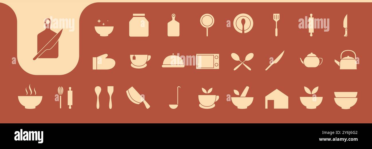 kitchen equipment flat minimal icon logo design vector Stock Vector ...