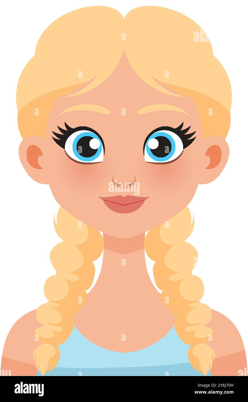 Illustration of a girl with blue eyes Stock Vector Image & Art - Alamy