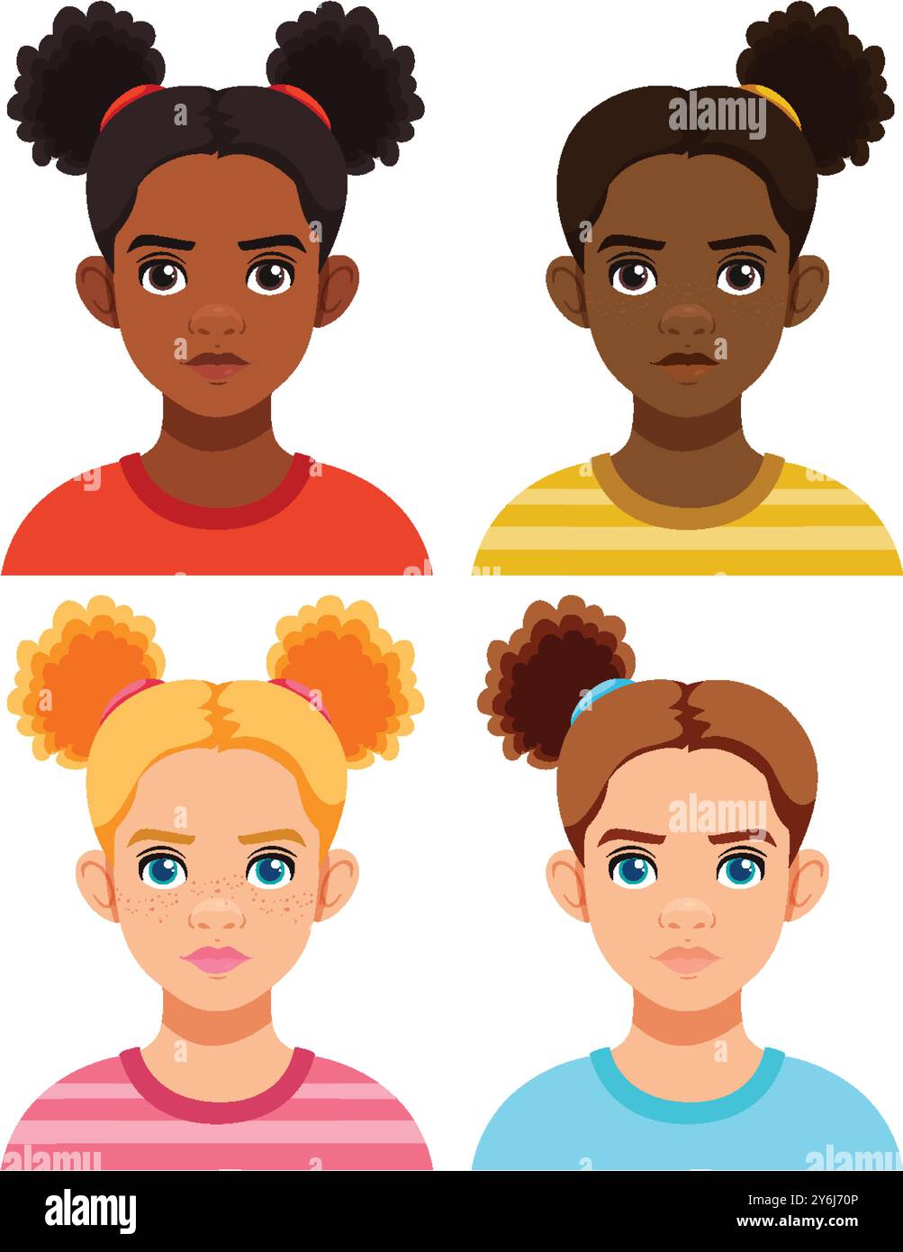 Four illustrated avatars of diverse children Stock Vector Image & Art ...