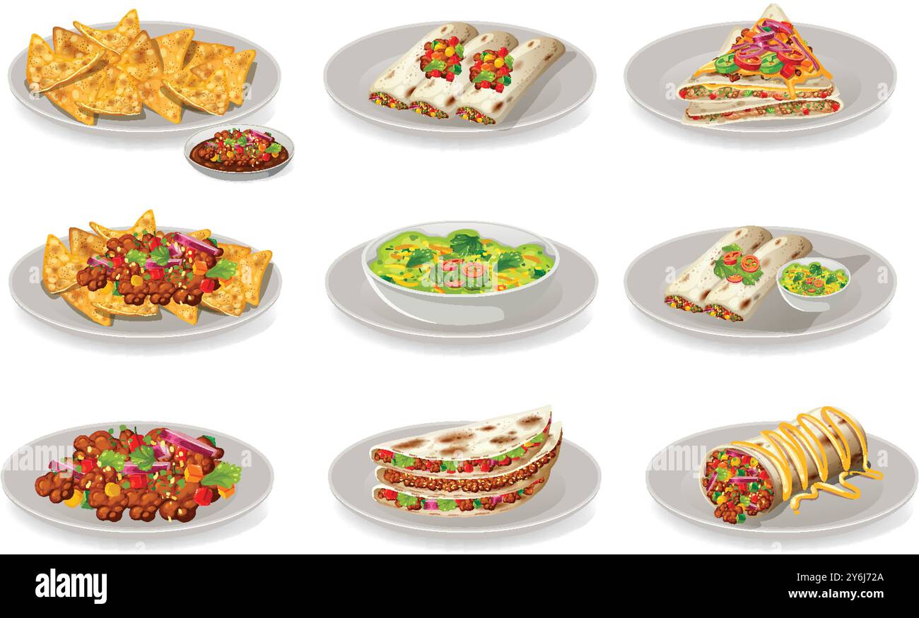 Mexican food enchiladas Cut Out Stock Images & Pictures - Alamy