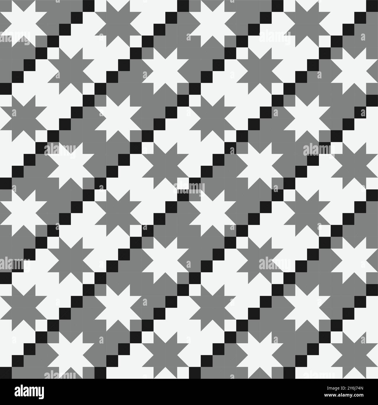 Patchwork block template. Black and white. Vector illustration. Vector ...