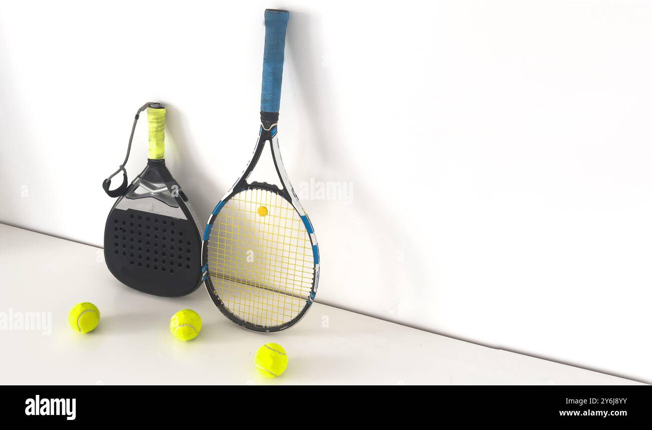 padel racket and tennis racket Stock Photo - Alamy