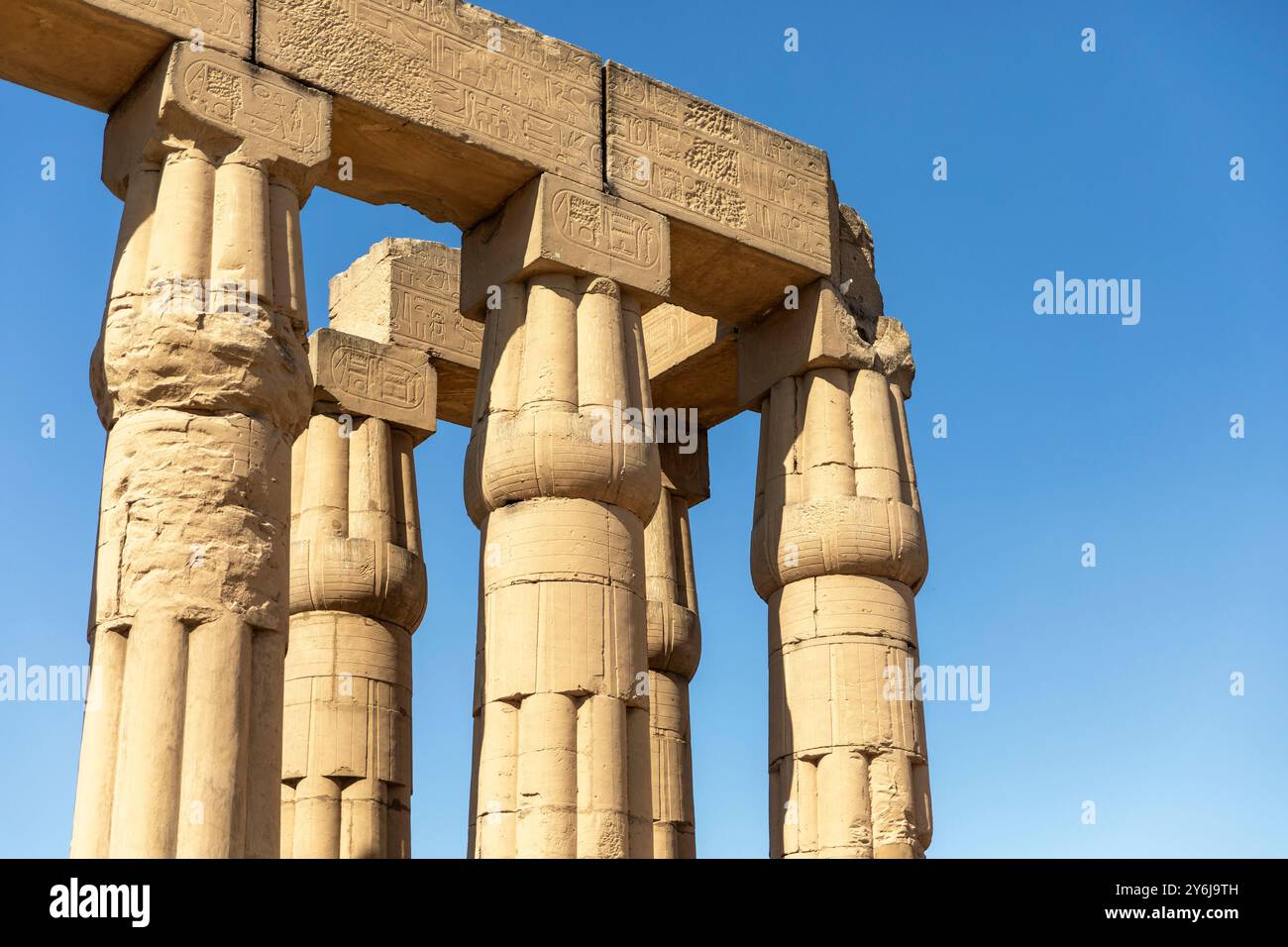 The colossal Roman columns of the Temple of Luxor. Connecting the ...