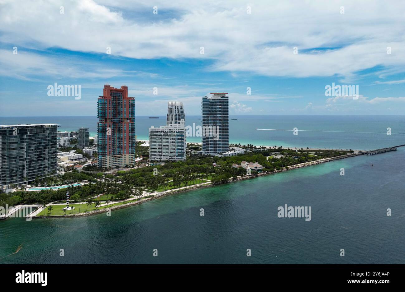 Drone aerial view of Miami Beach, Florida Stock Photo - Alamy