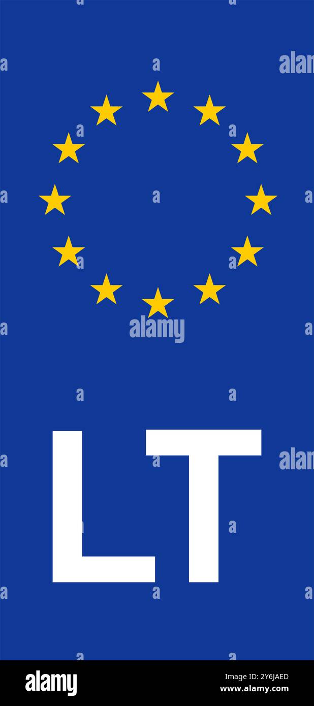 Lithuania Euroband with National Symbol: Blue Background Representing ...