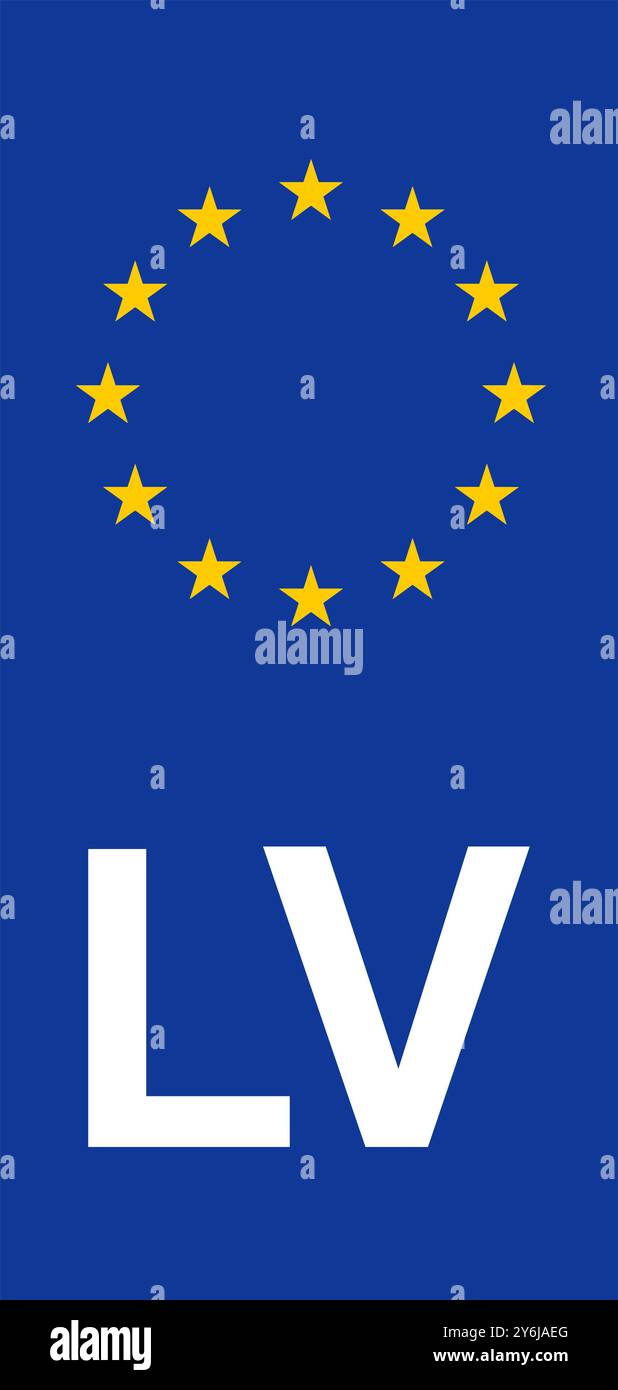 Latvian Euroband with National Symbol: Blue Background Representing ...