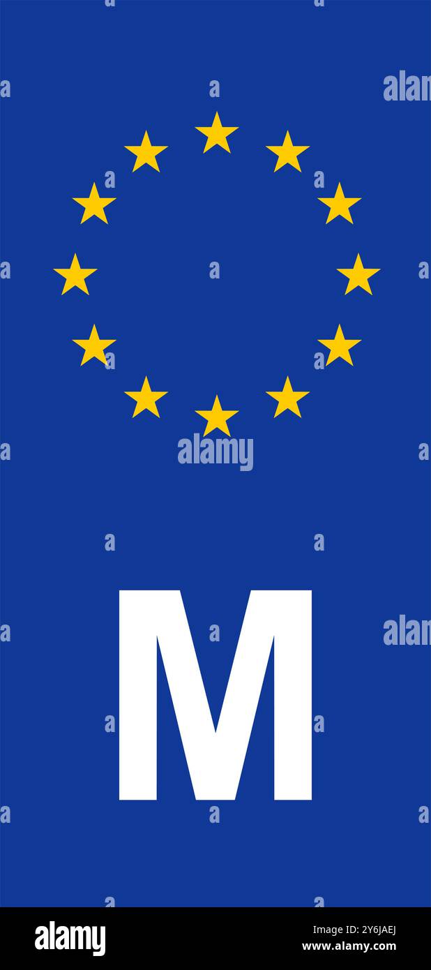 Maltese Euroband with National Symbol: Blue Background Representing ...